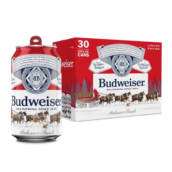 Budweiser Cerveza 30 Pack Cervezas, Latas de Aluminio de 12 fl oz, 5% ...