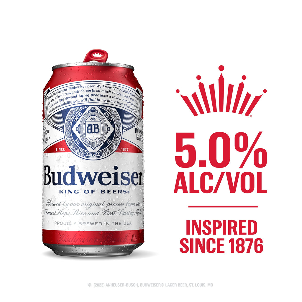 Budweiser Cerveza 30 Pack Cervezas, Latas de Aluminio de 12 fl oz, 5% ...